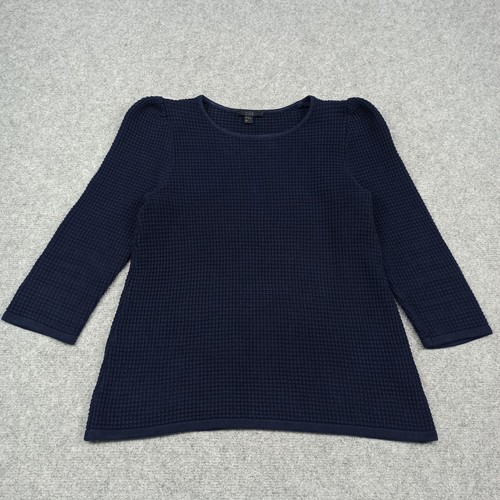 COS Womens Jumper XS Cotton Navy Blue Textured Structure Knit Sweater ...