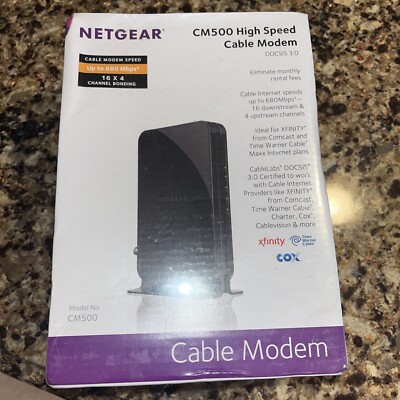 NETGEAR Cable Modem CM500 Compatible w/ All Cable Providers DOCSIS 3.0 ...