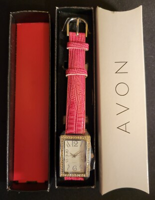Avon Faux Snake Strap Watch, Pink, With Embelished Case | eBay