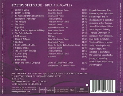 BRIAN KNOWLES POETRY SERENADE NEW CD 635212013823| eBay
