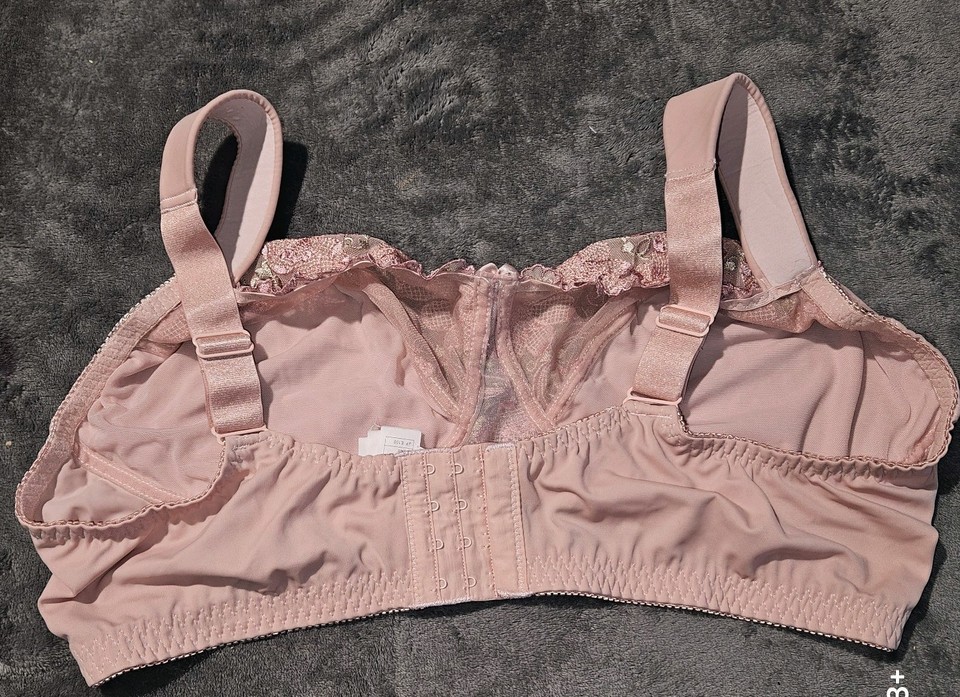 Women's Minimizer Unlined Underwire Bra with Lace Embroidery Full ...