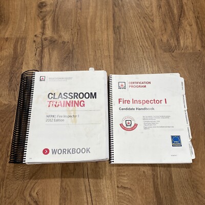 NFPA Classroom Training Fire Inspector I 2012 Edition Spiral Workbook & Handbook | eBay