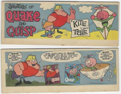 ADVENTURES OF QUISP & QUAKE MINI COMIC 1965 CEREAL PROMO GIVEAWAY KITE ...