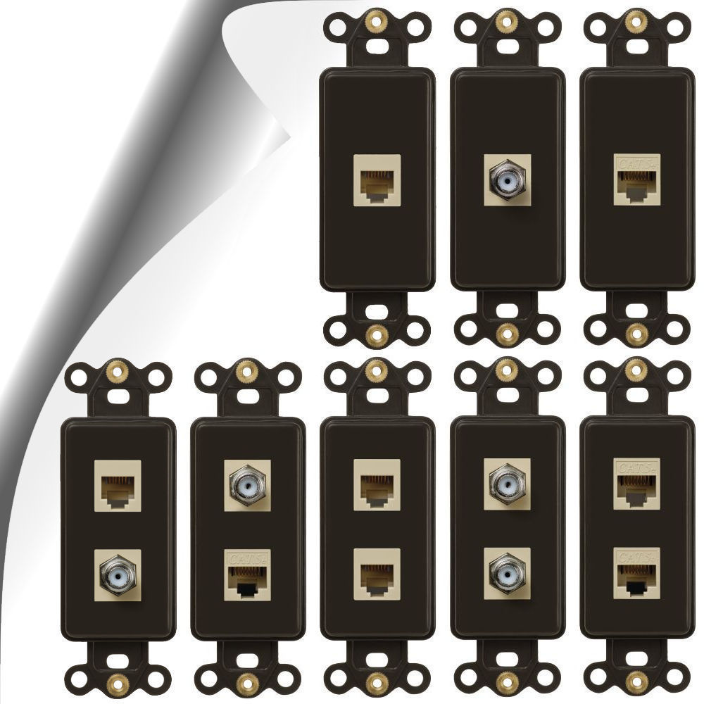 Phone Jack, Cable, Data Rocker Insert Aged Bronze Dark Brown Connection ...