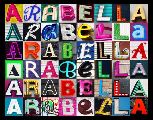 ARABELLA Name Poster featuring photos of actual sign letters | eBay