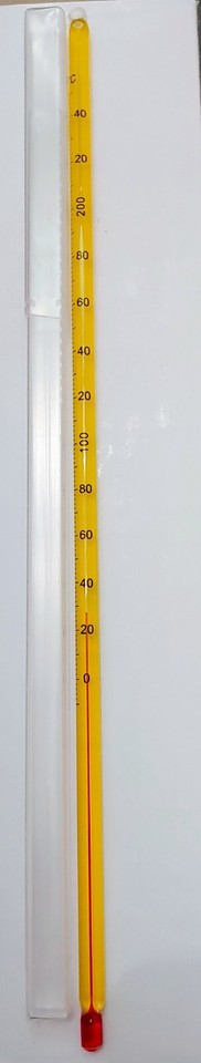 Glass Lab Thermometer -10~260 Celsius total length:300 +/- 10mm W/ CASE ...
