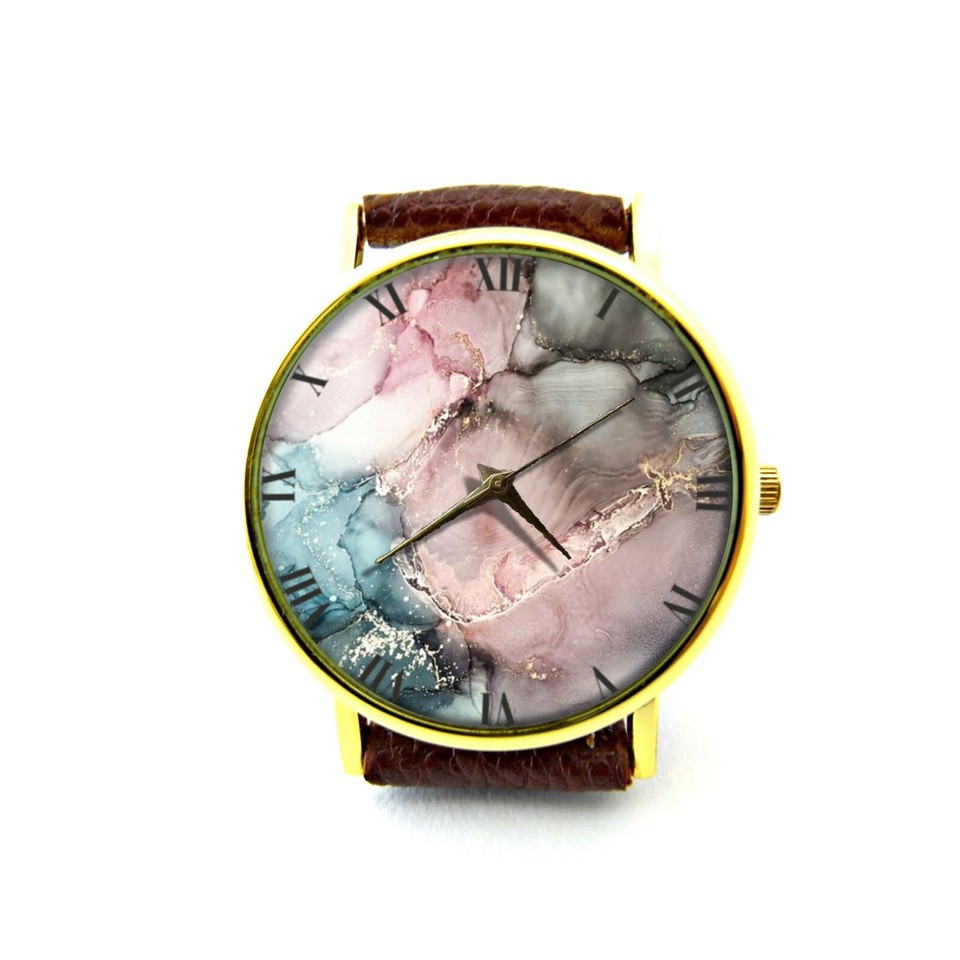 Abstract Art Leather Watch, Abstract Art Ladies Watch, Unisex Leather ...