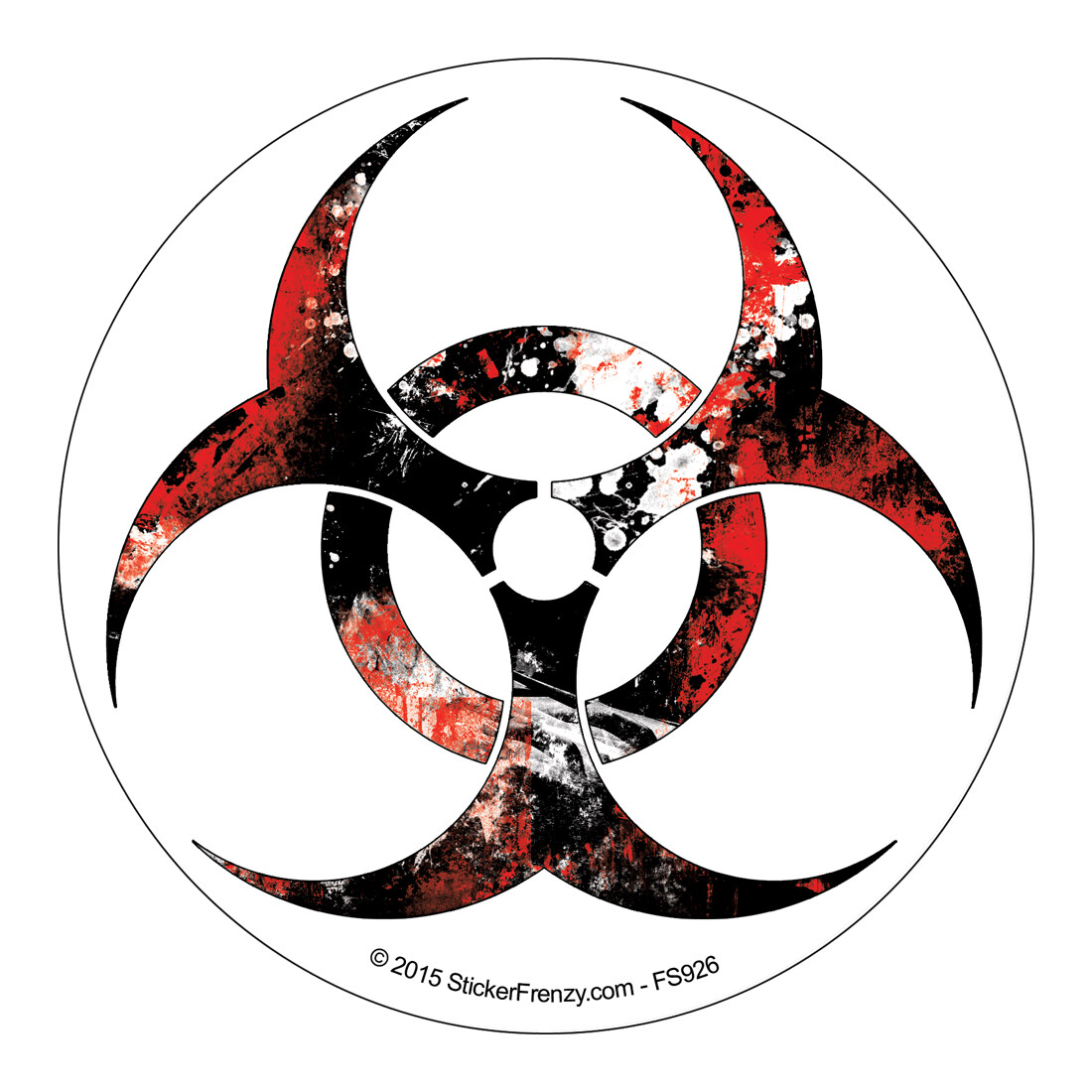 REFLECTIVE Biohazard Grunge Round Sticker FS926-REF | eBay
