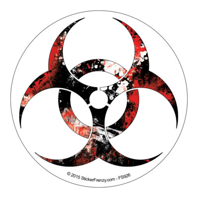 REFLECTIVE Biohazard Grunge Round Sticker FS926-REF | eBay