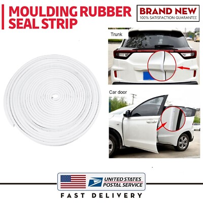 White U-Shape Car Door Edge Moulding Strip Trim Seal Auto Guard Rubber ...