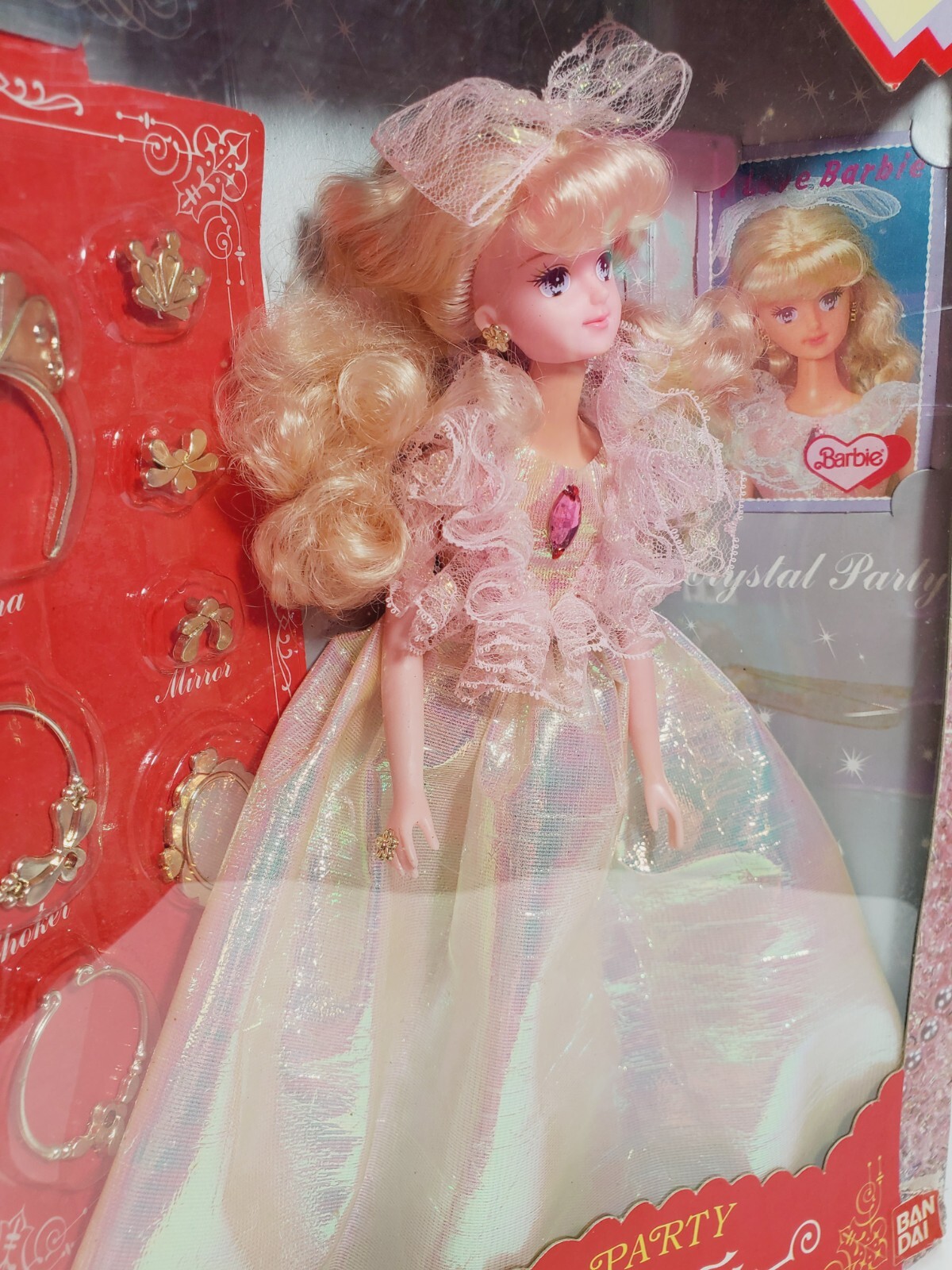 NEW 1990 Ban Dai Japan I Love Barbie Crystal Party Barbie Doll Mattel ...