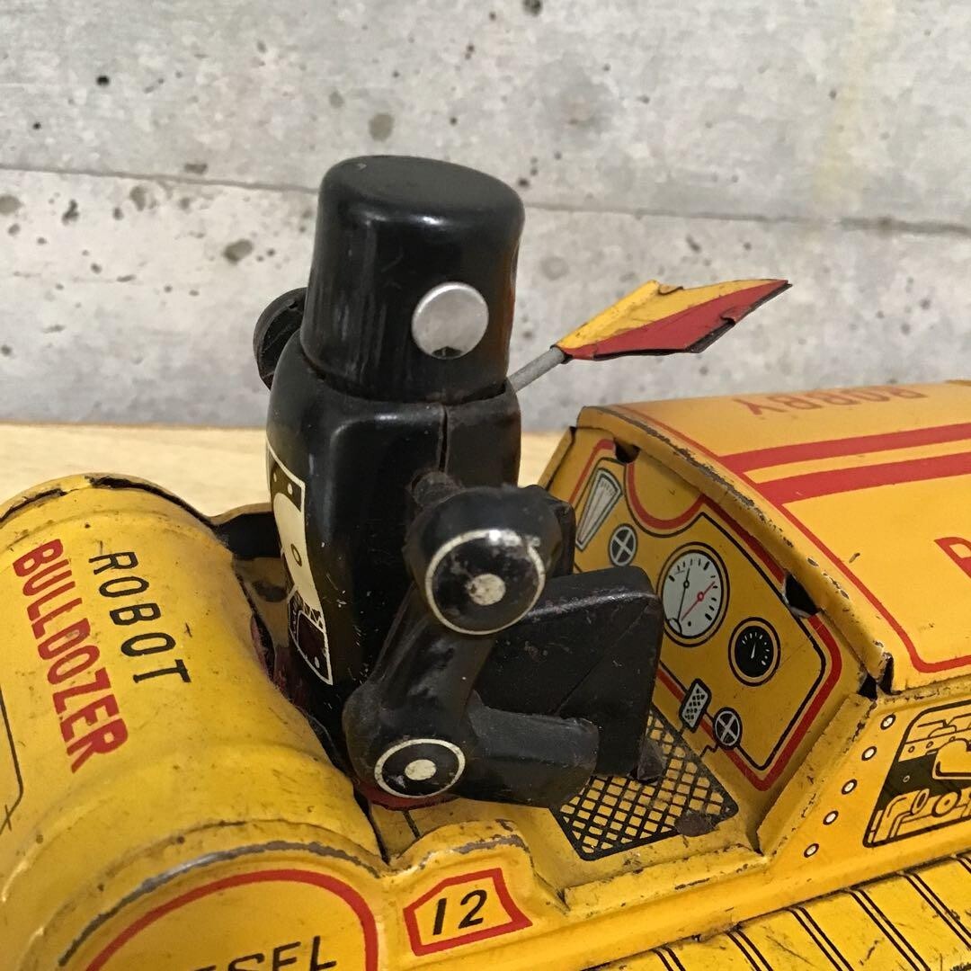 1958 Marusan Robby Robot Bulldozer Tin Toy Friction SAN RARE JAPAN | eBay