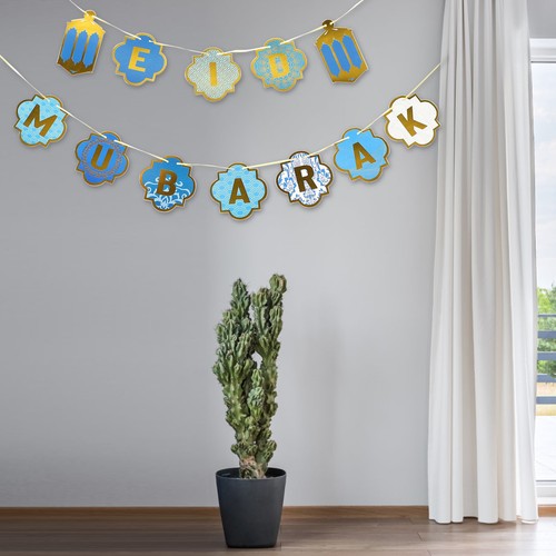 2 Sets Muslim Mantle Banner Ramadan Hanging Decoration | eBay UK
