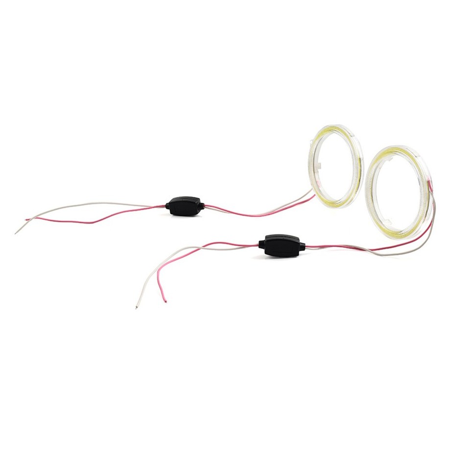 2 Pcs 70mm COB Halo Car LED Angel Eyes Light Ring Headlight DRL DC 12V ...