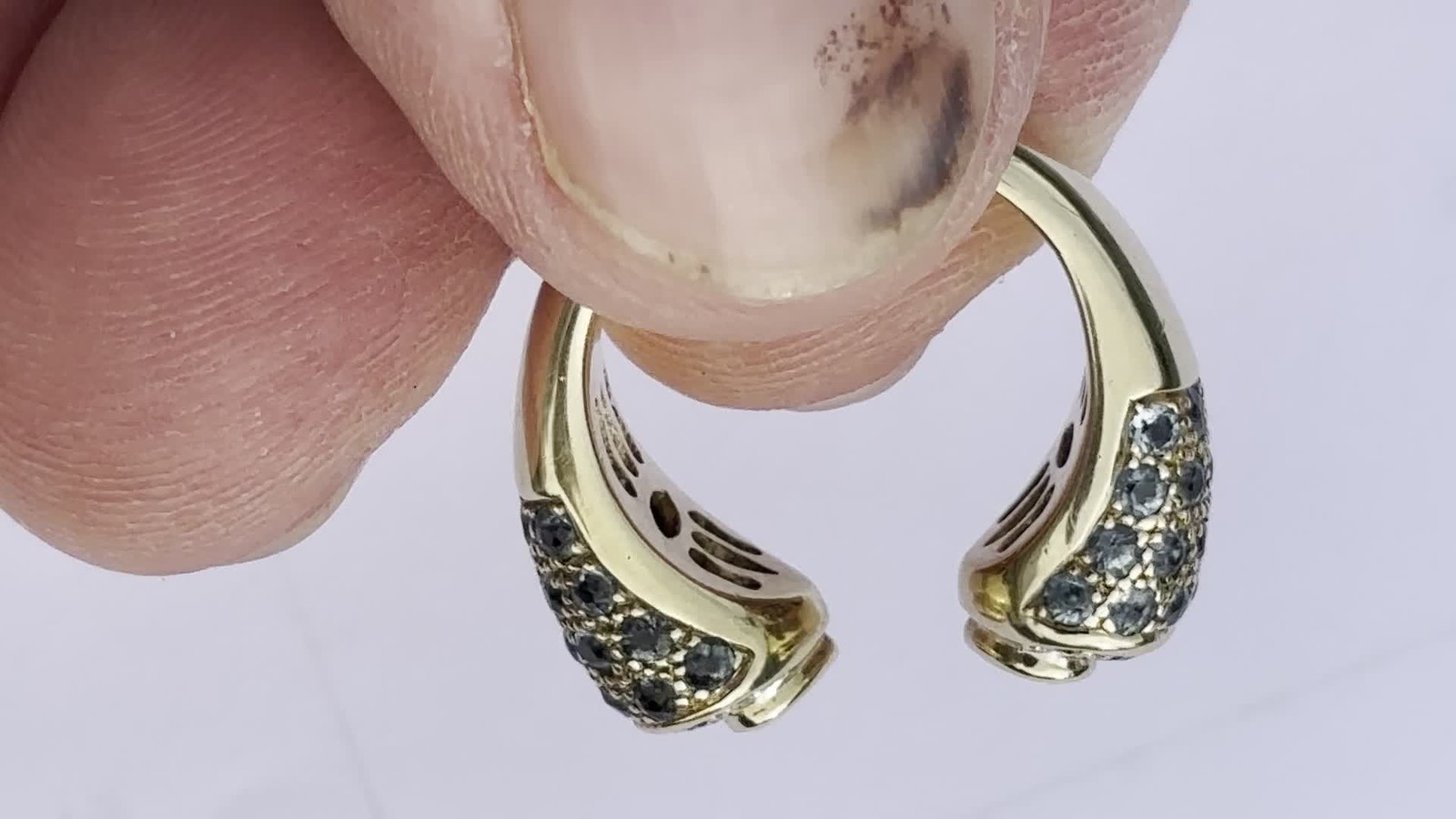 *SCRAP VALUE* 18ct Gold Diamond Ceylon Sapphires Amethyst Ring Size O1 ...