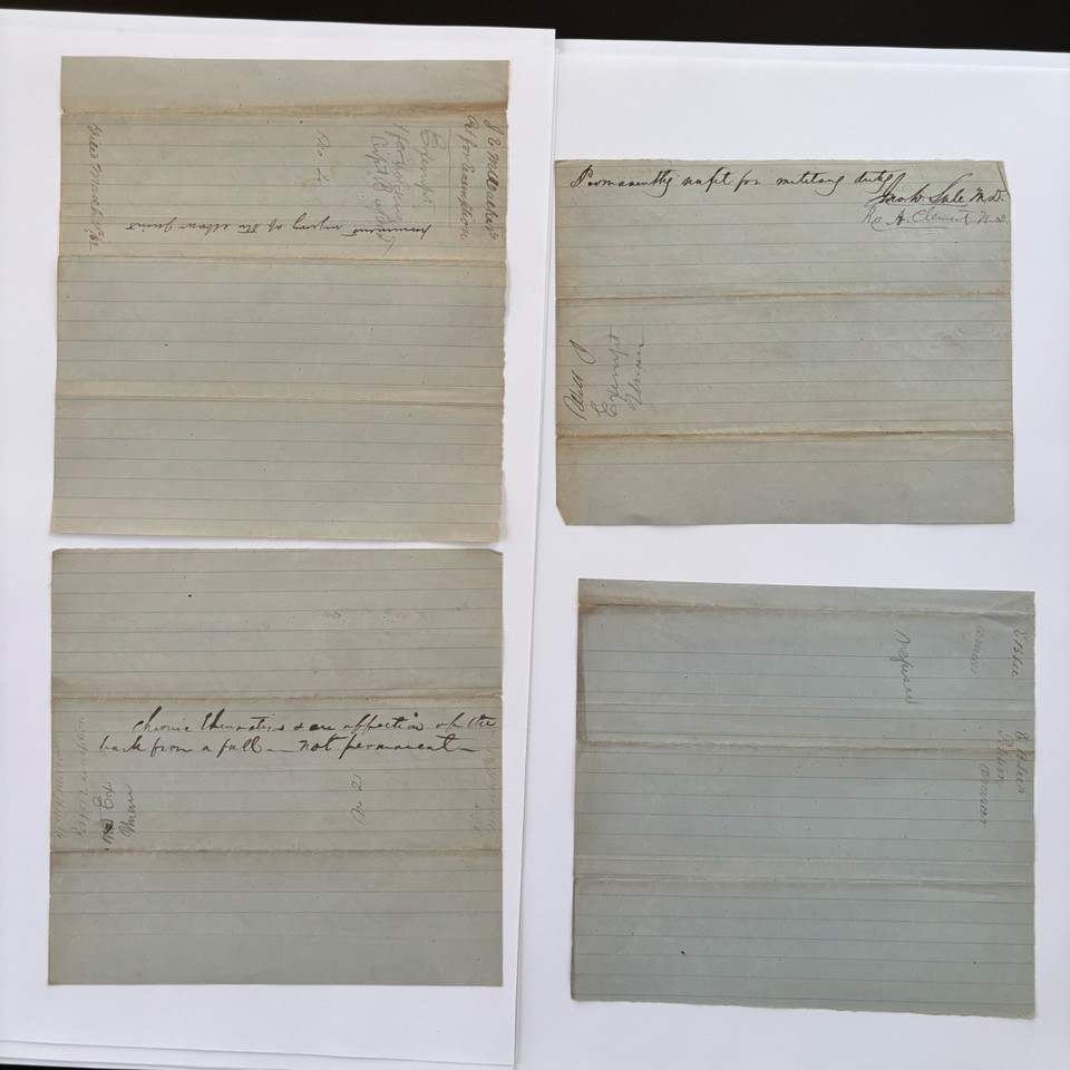 12 x Various 1862 Military Exemption Documents Civil War | eBay
