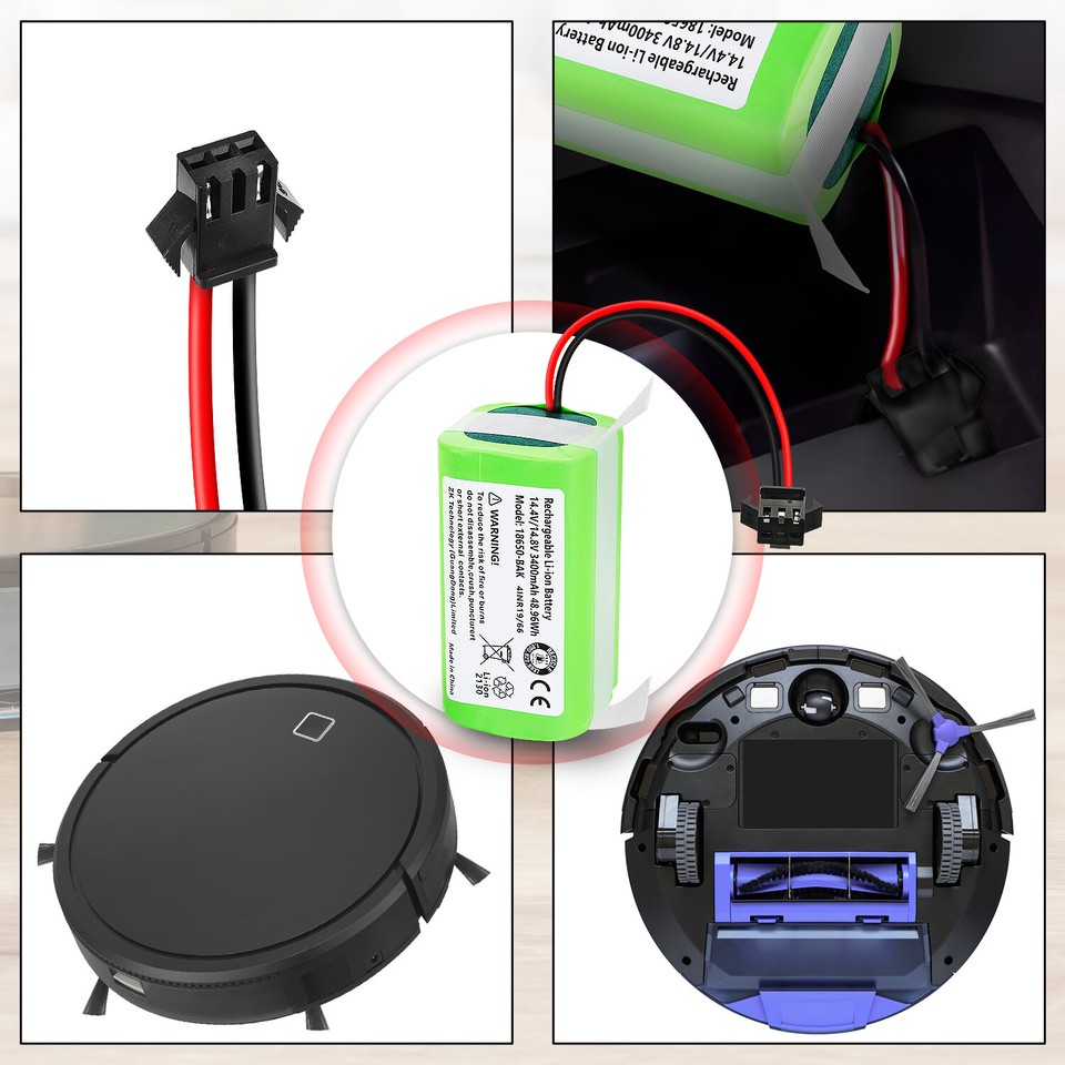 14.4V 3400mAh Li-ion Battery for Ecovacs Deebot N79S 500 N79 Eufy ...