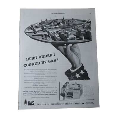 1942 GAS - Rush Order Cooked By Gas - War Production WW2 - Vintage ...