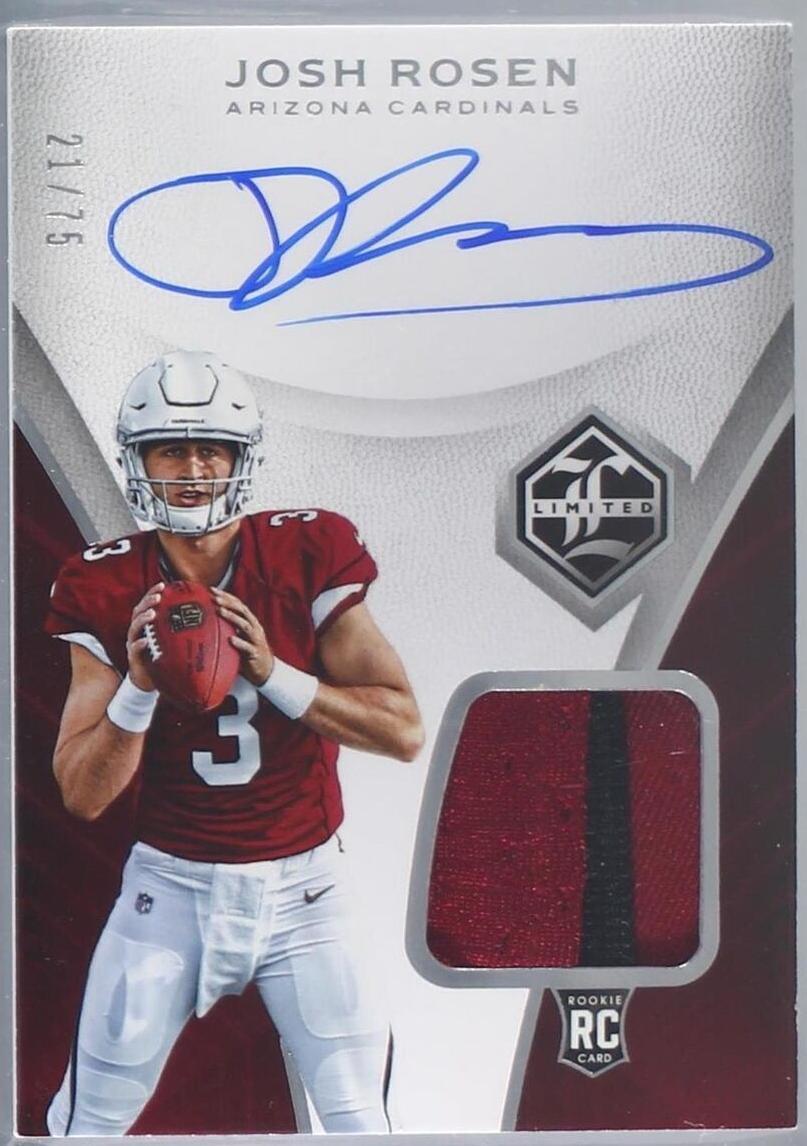 2018 Panini Limited - Rookie Patch Autograph Josh Rosen #105 Spotlight ...