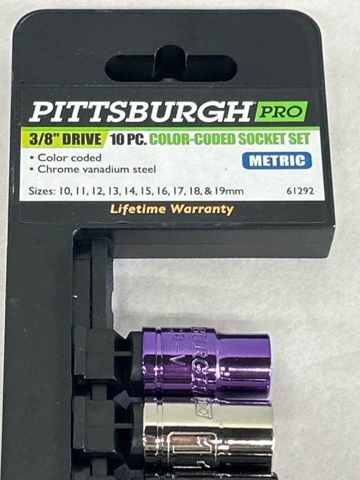 Pittsburgh Socket Set 10pc Metric Color-Coded 3/8" Drive | eBay