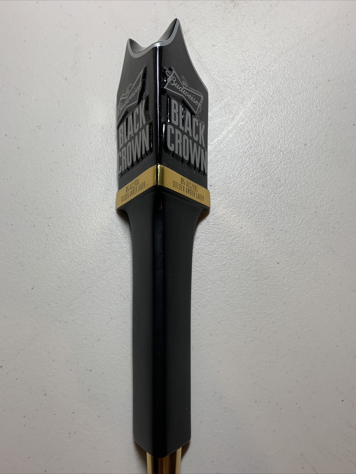 Budweiser Black Crown Beer Tap Handle Tapper 3 sided 11" Used | eBay