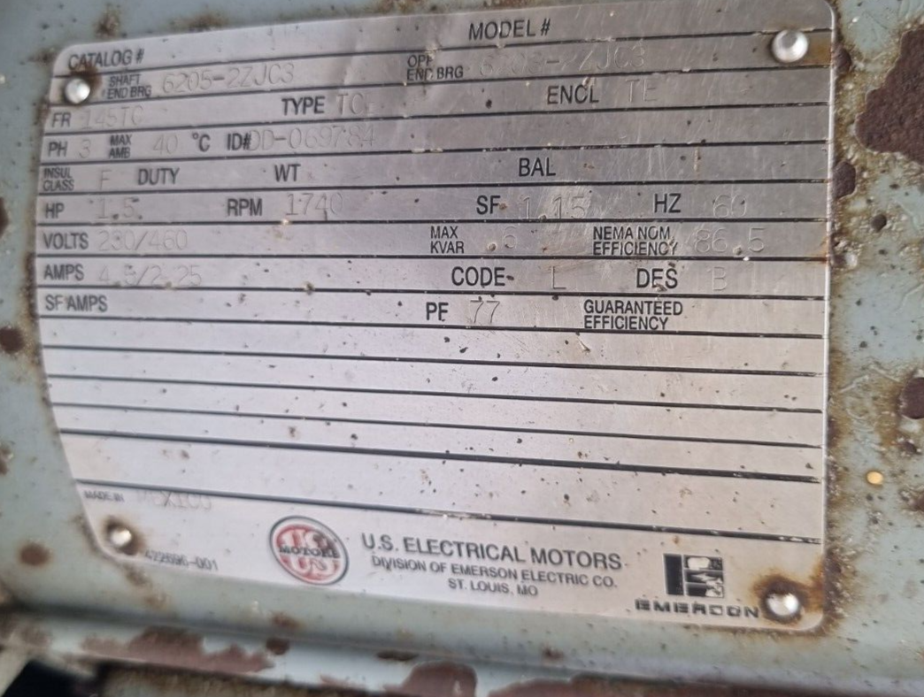 U.S Electrical Motors TCE Frame Motor 1740 RPM 6205-2ZJC3 / 6203-2ZJC3 | eBay