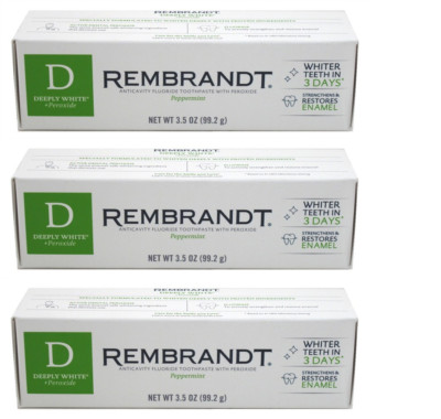 BL Rembrandt Toothpaste Deeply White+Peroxide Peppermint 3.5oz each ...