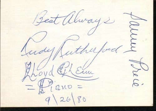 Rudy Rutherford & Lloyd Glenn & Sammy Price Autographed Card Blues | eBay