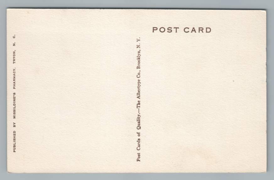 Oak Hall TRYON North Carolina ~ Antique Missildine's Albertype Postcard ...