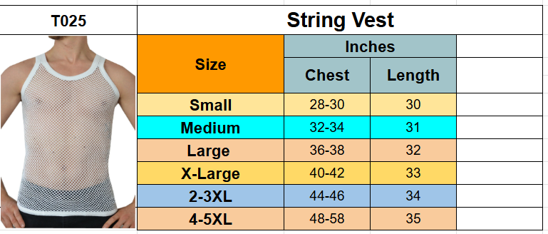 Men's String Mesh Vest XL 100% Cotton Gym Tank Top Fit Muscle Black ...