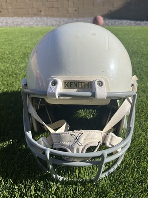 XENITH X2 Size Youth Large Football Helmet, Color White Silver Face ...