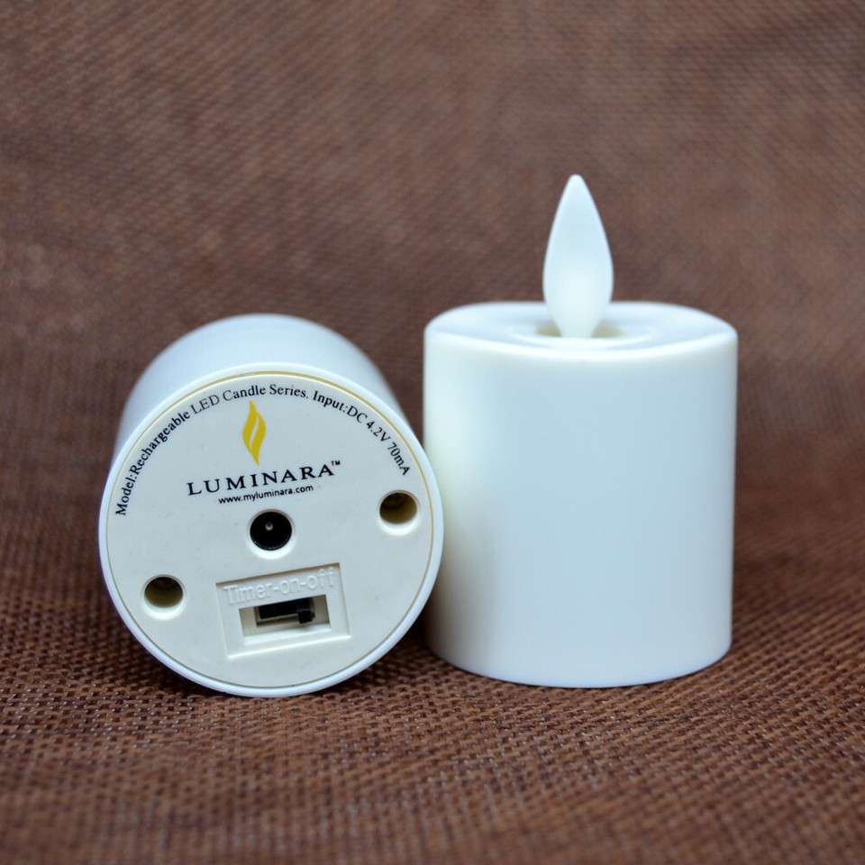 Luminara Flameless Rechargeable Tea Light Candles Moving Wick ...