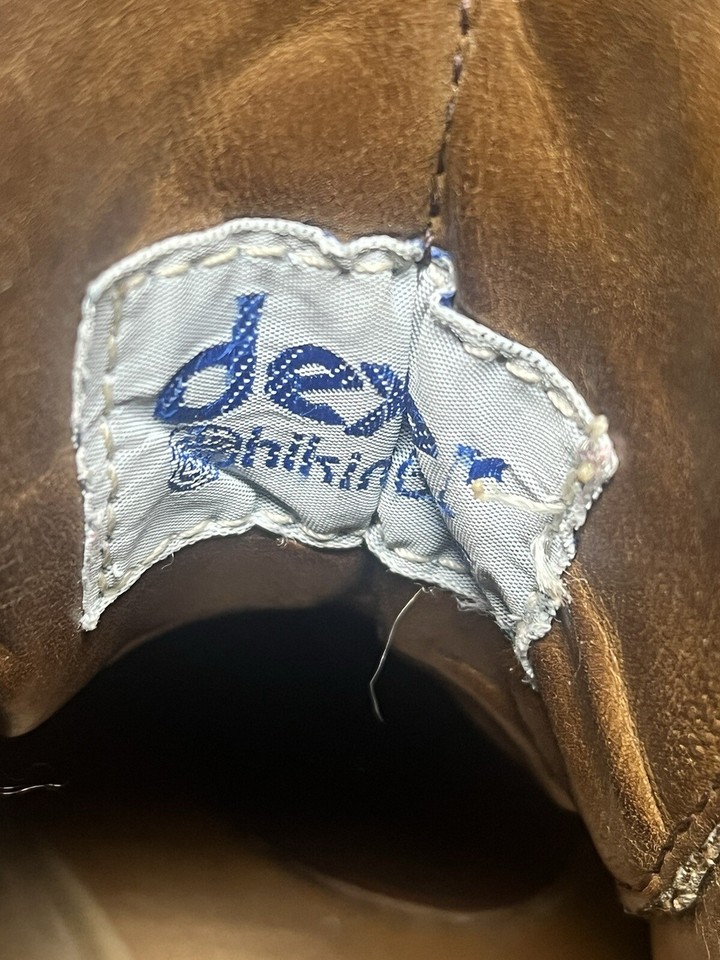 Dexter Vintage Brown Suede Hiking Mountain Boots Red Laces Vibram Soles ...