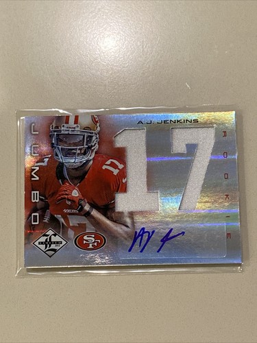 2012 Limited Jersey Numbers Signatures /49 AJ Jenkins #10 Rookie Auto ...