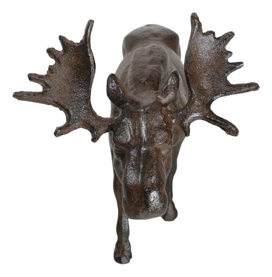 Cast Iron Large Emperor Stag Elk Bull Moose In Bronze Finish Figurine ...