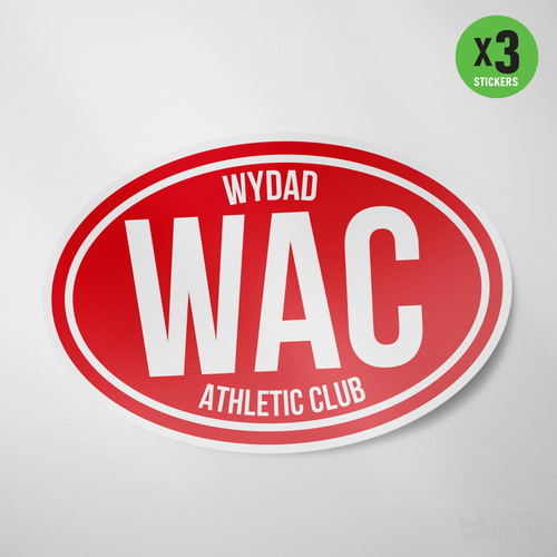 Wydad Athletic Morocco 3 Pack Sticker Vinyl Decal Oval Soccer ...