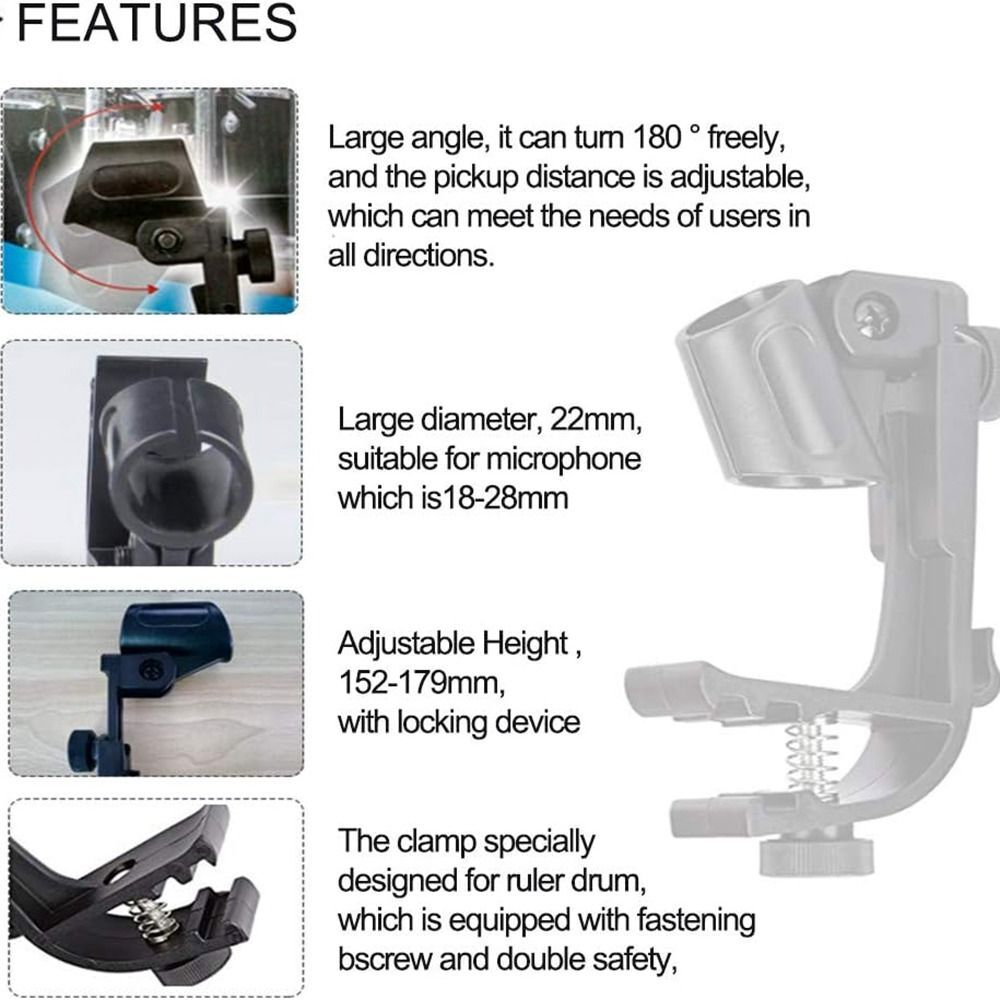 Jazz Microphone Mount Clamp Mic Stand Microphone Holder Instrument | eBay