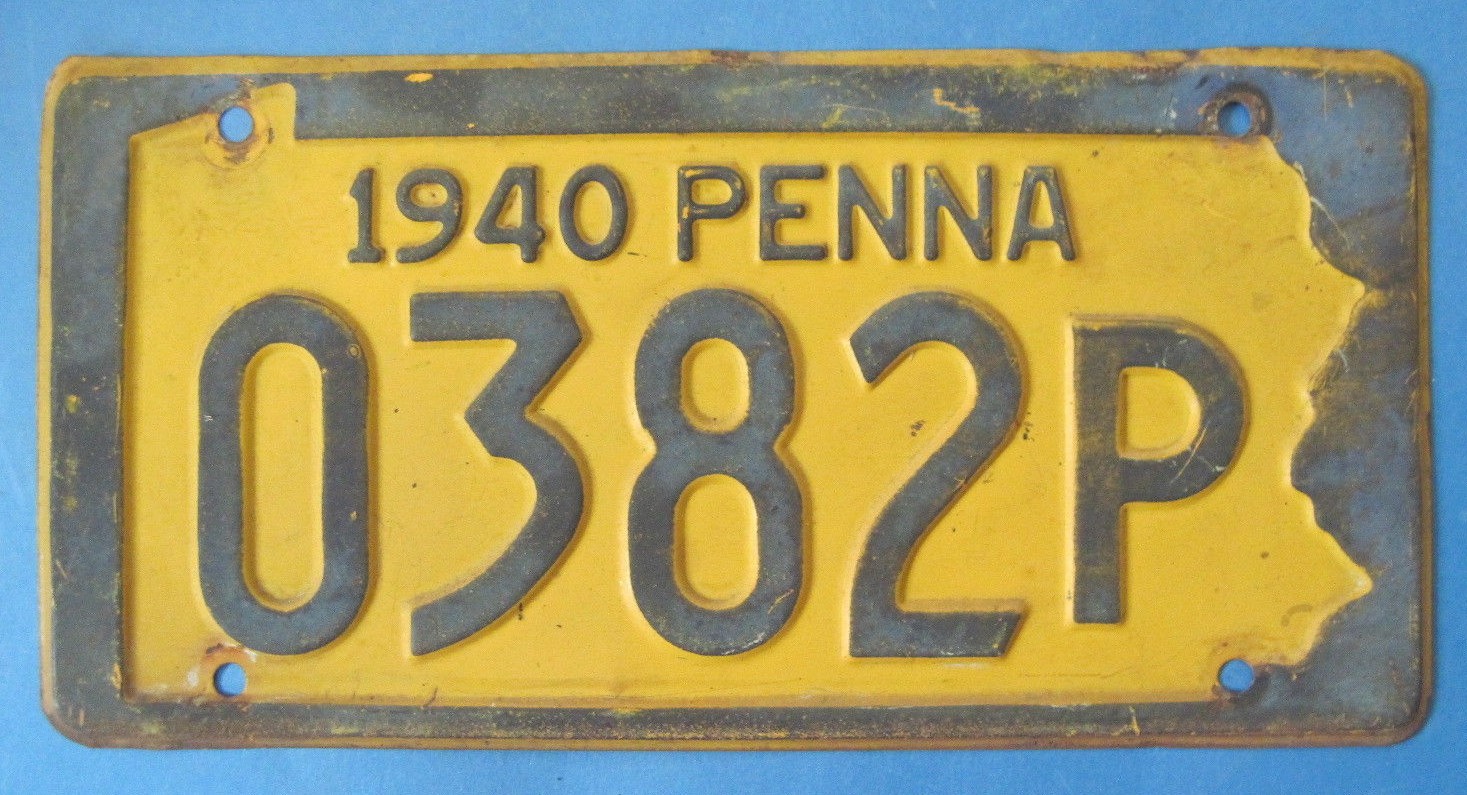 1940 Pennsylvania License Plate | eBay