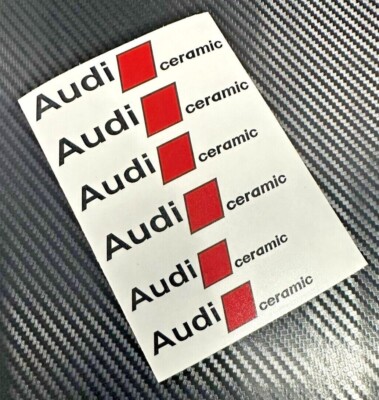 6 Audi Ceramic Logo Decal Sticker Vinyl Caliper Brake Heat Resistant ...