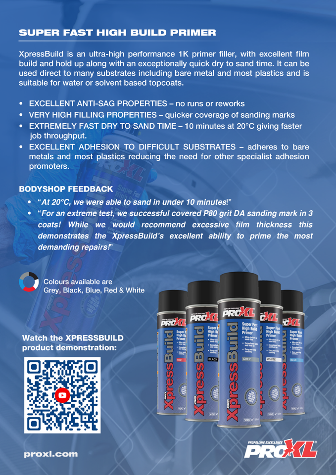 3x ProXL Pro XpressBuild Super Fast Black High Build Primer Aerosol ...