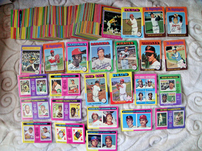 1975 Topps baseball vintage lot start set Rice Rookie Nolan Aaron ...