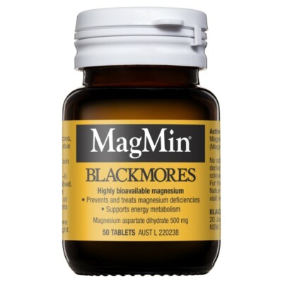 Blackmores MagMin 50 Tablets Magnesium 500mg for Muscle Brain Function ...