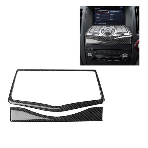 Carbon Fiber GPS Navigation Control Panel Cover Trim For Nissan 370Z ...