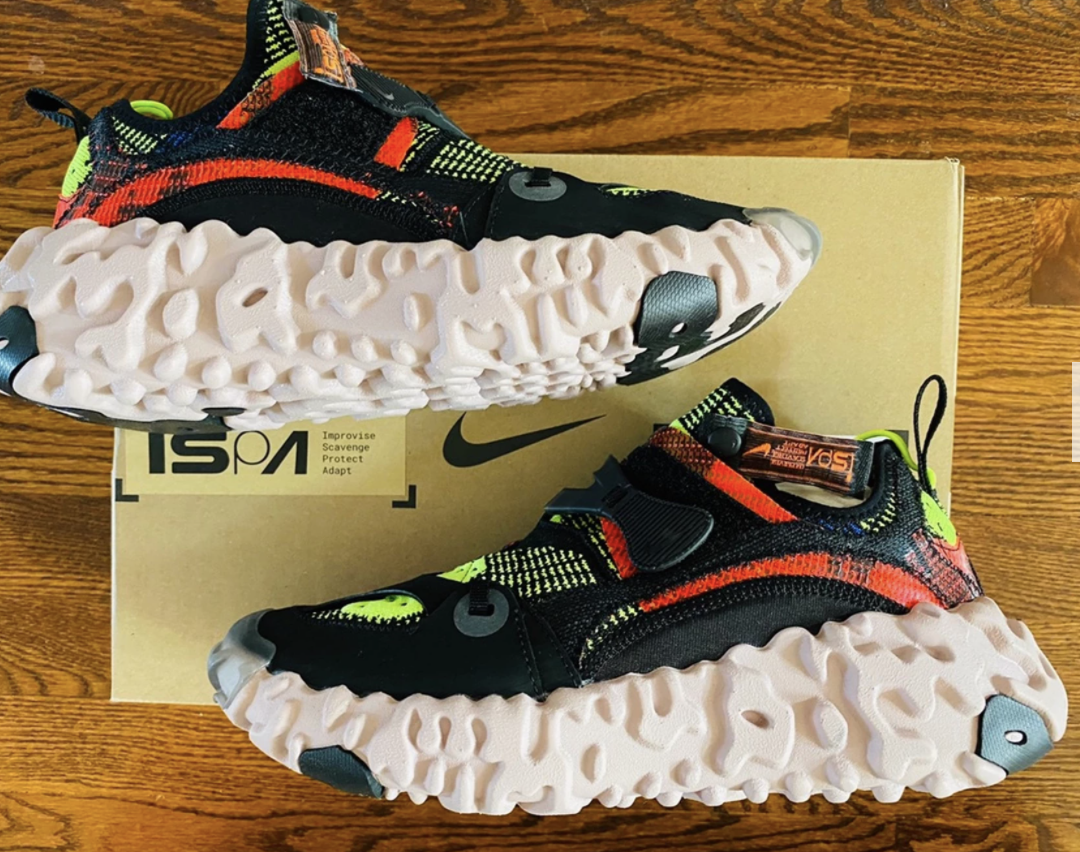 NIKE OVERREACT FLYKNIT ISPA CD9664-001 Black / Hyper Crimson / Volt ...