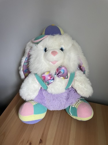 Vintage Purple Rabbit Plush Jellybean Satin Bowtie 16” Large 80s Easter ...