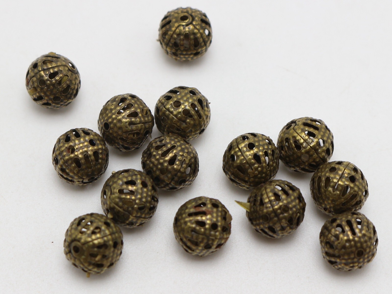 200 Bronze Metal Round Filigree Spacer Beads 6mm Jewelry Findings | eBay