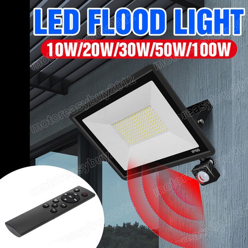 LED Floodlight with PIR Motion Sensor Garden Flood Security Light ...
