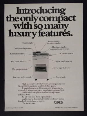 1980 XEROX 3300 Copier Copying Machine vintage print Ad | eBay