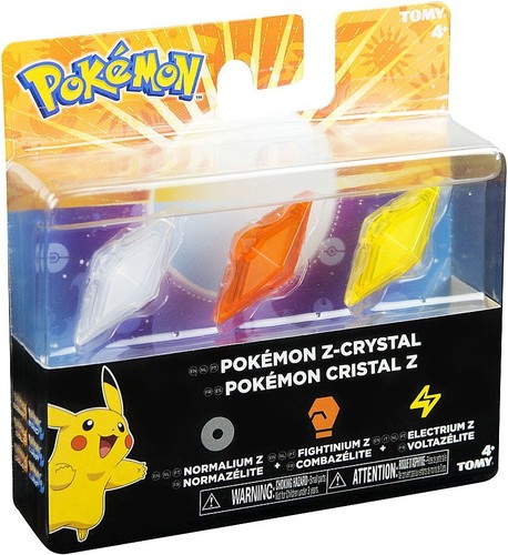 Pokemon Z-Ring Normalium Z, Frightinium Z & Electrium Z Crystal 3-Pack ...