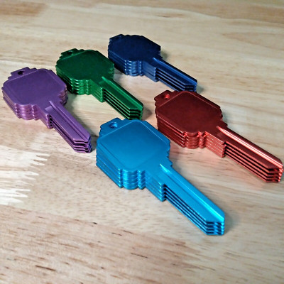 25 Pcs. Titanium Universal Flat Surface House Keys Blanks 5 Colors KW1 ...